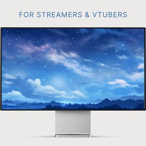 Blue Twitch Overlay Blue Vtuber Animated Background Twitch Blue Sky ...