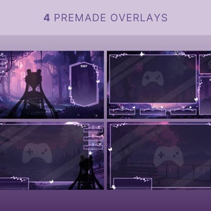 Purple Twitch Overlay Animated Vtuber Background Witch Twitch Overlay ...