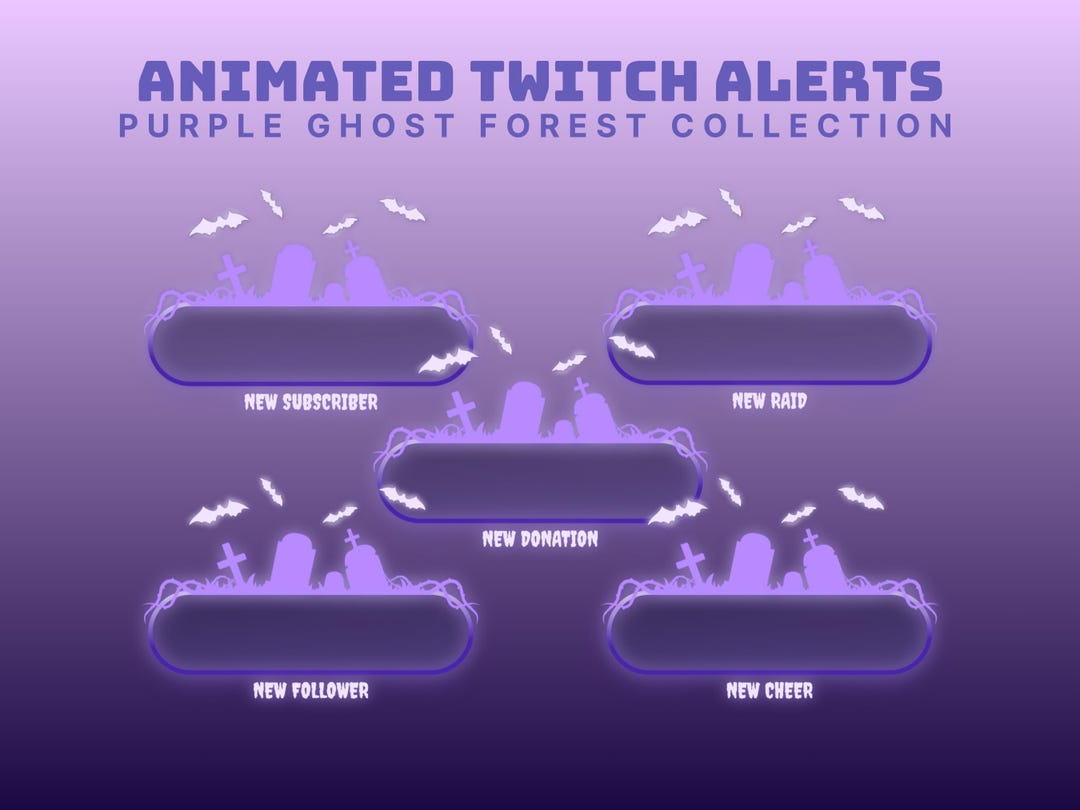 Purple Halloween Twitch Alert Animated Ghost Stream Alert Ghost Purple ...