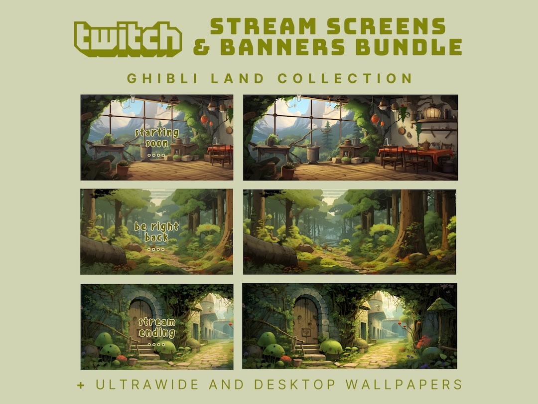 Studio Ghibli Animated Stream Screen Ghibli Twitch Banner Anime Twitch ...