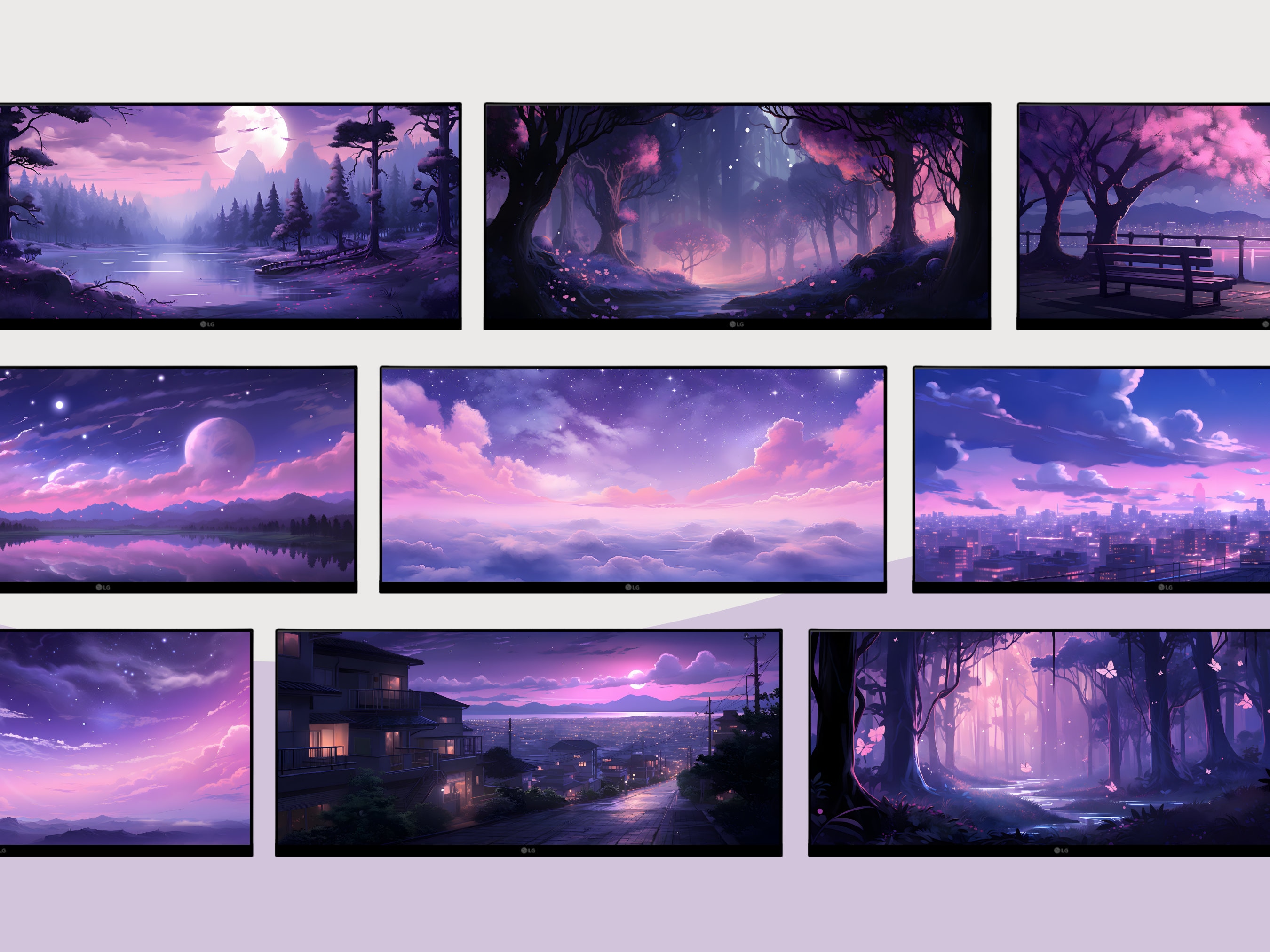 Purple Ultra Wide Wallpaper Purple Sky Desktop Wallpaper Purple Night ...