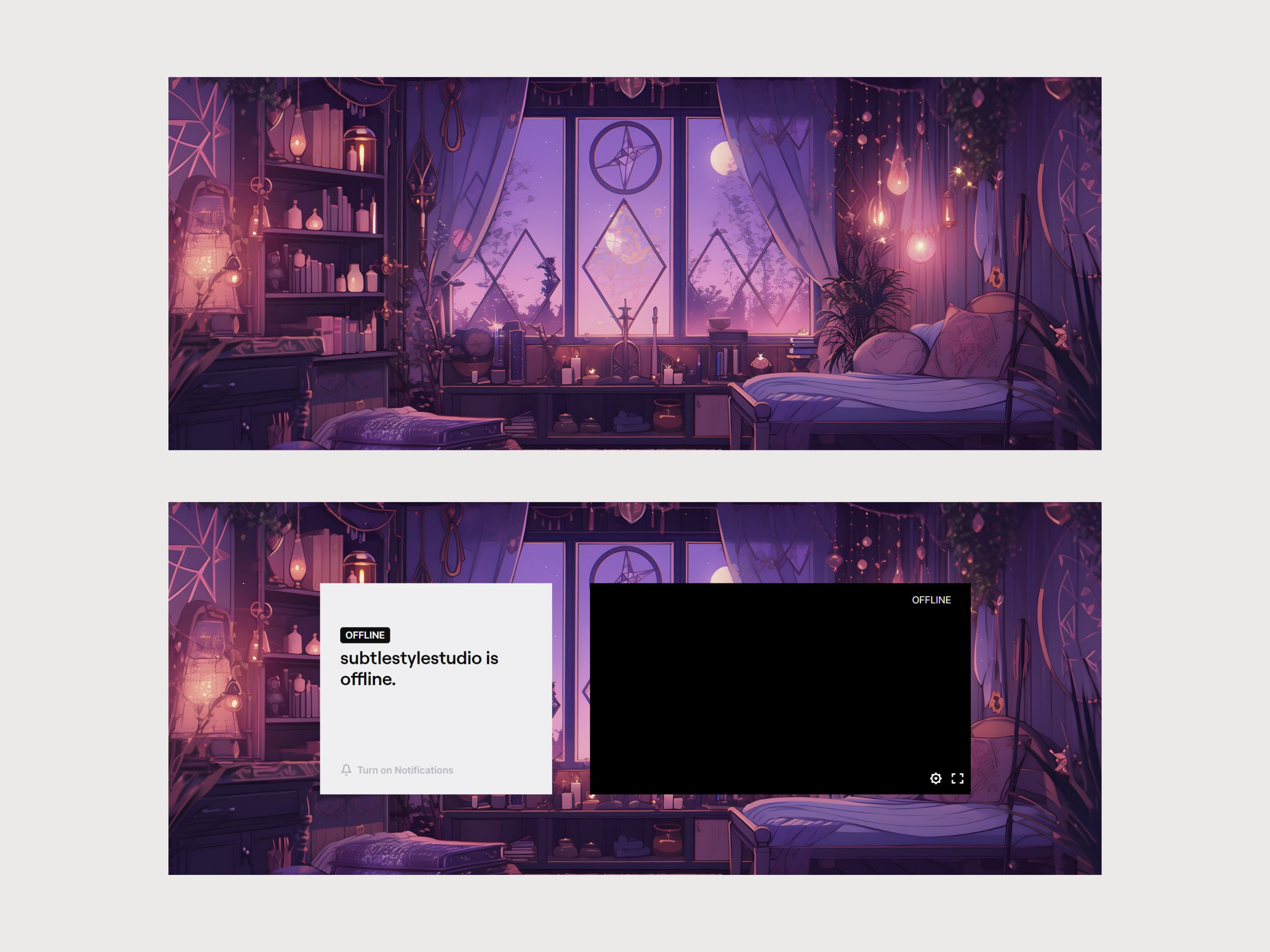 Purple Twitch Stream Banner Purple Halloween Twitch Banner Witch Stream ...