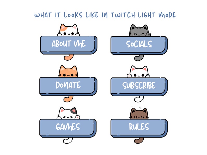 Cute Twitch Panels Cat Twitch Panels Kawaii Twitch Panels Cat - Etsy
