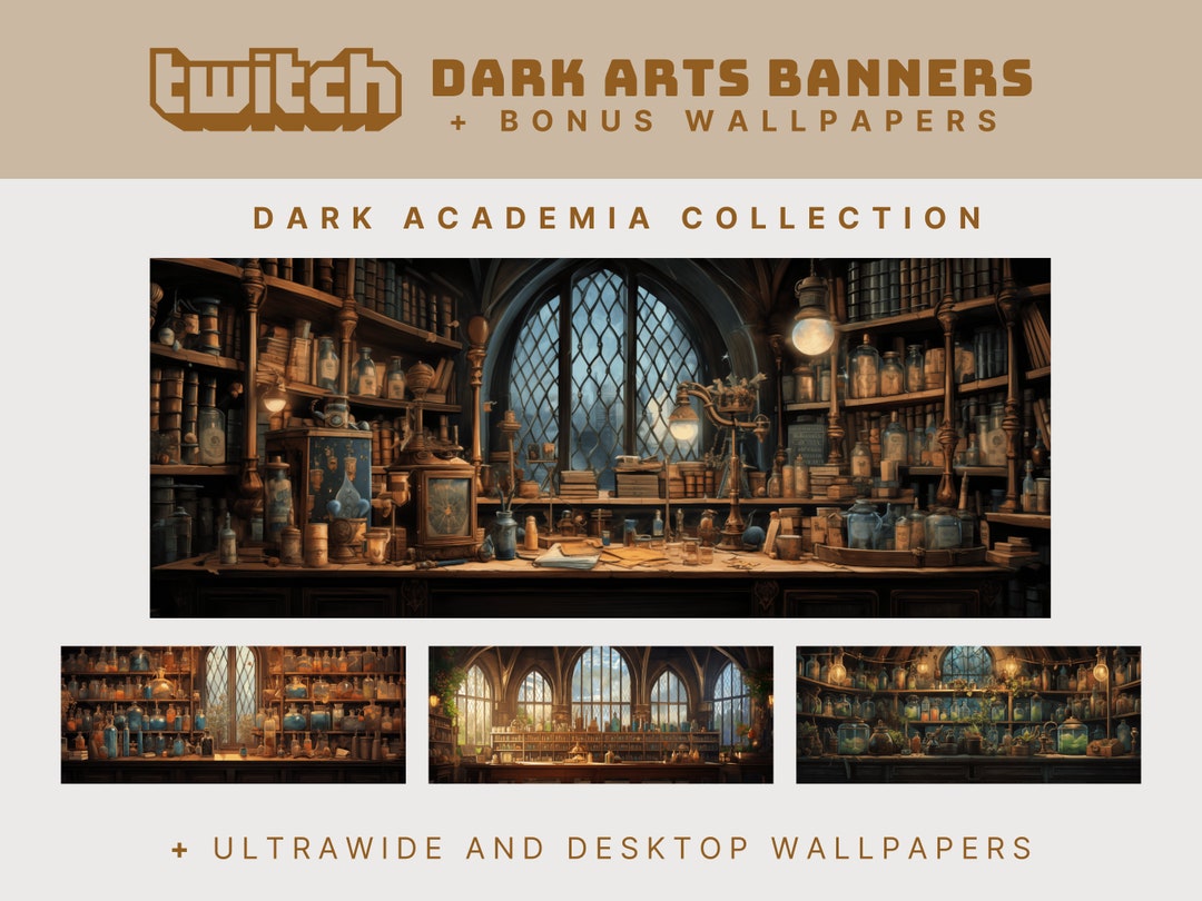 Dark Academia Twitch Banner Witchcraft Wallpaper Wizard School Twitch ...