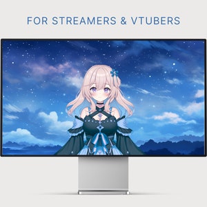 Blue Animated Background Vtuber Animated Twitch Overlay Blue Sky ...