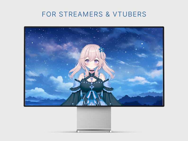 Blue Animated Background Vtuber Animated Twitch Overlay Blue Sky ...