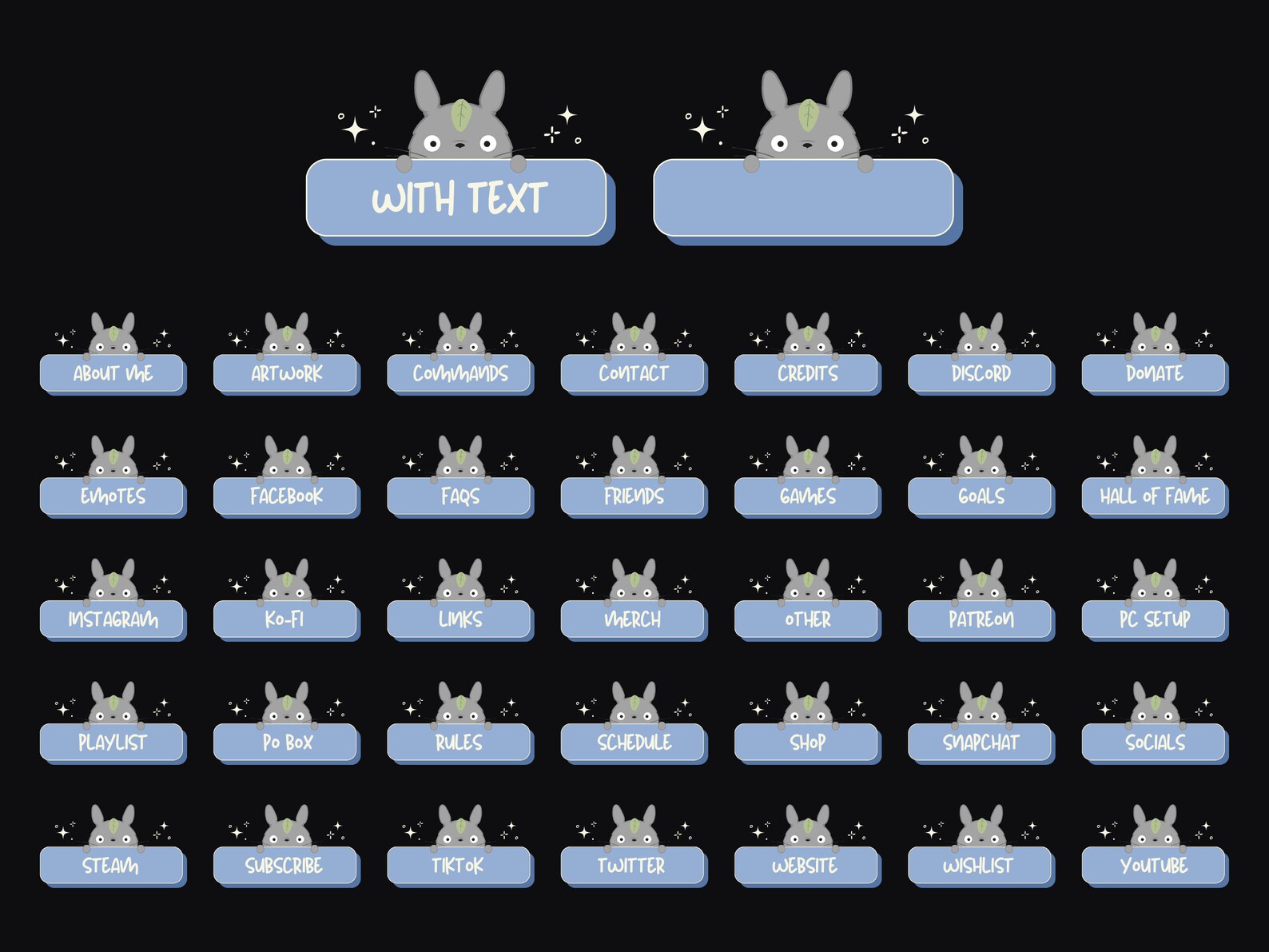 Twitch Panels Cute Twitch Panels Ghibli Twitch Panels Blue Stream ...