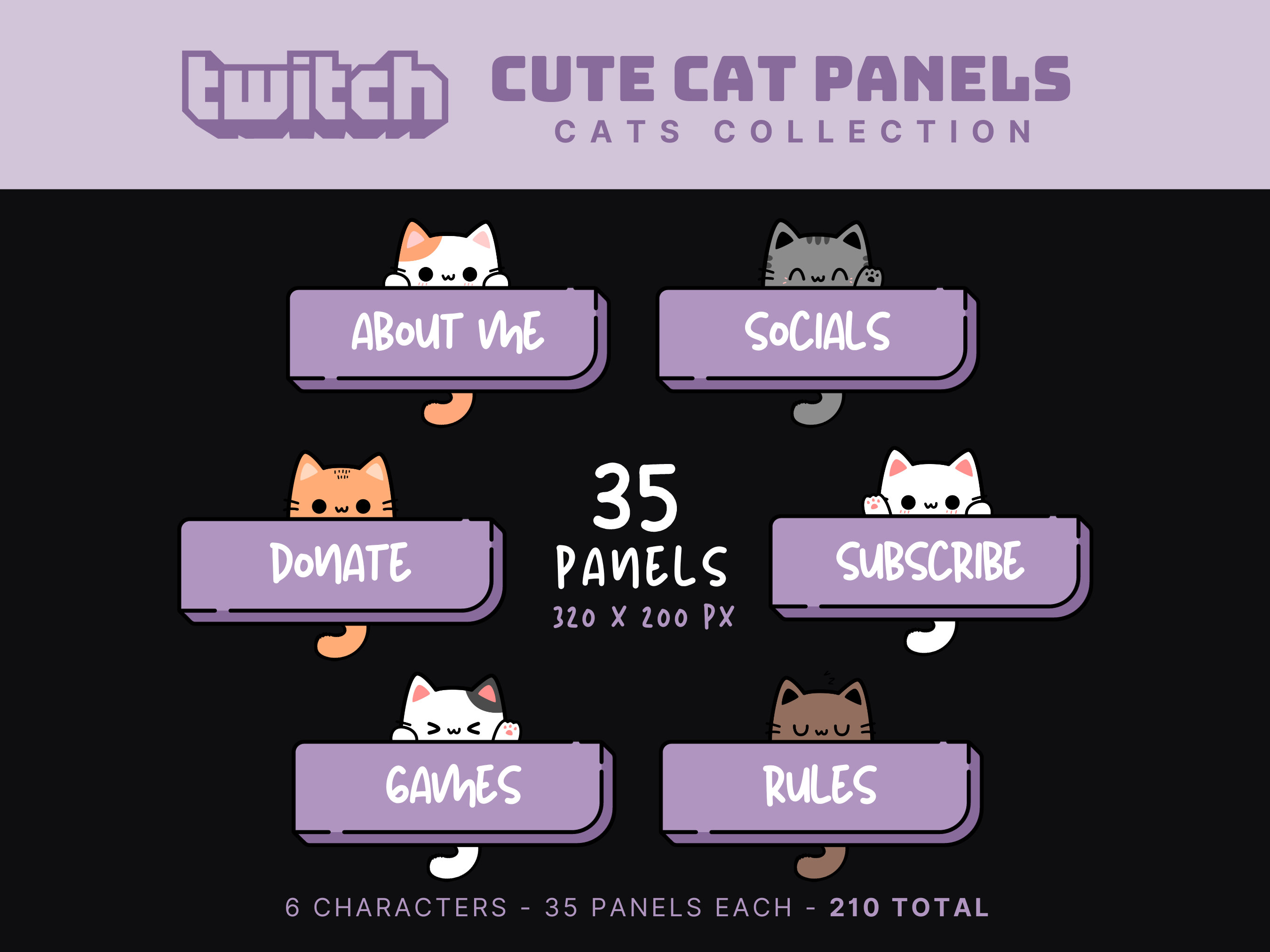 Purple Twitch Panels Cat Twitch Panels Cute Twitch Panels Purple Stream ...