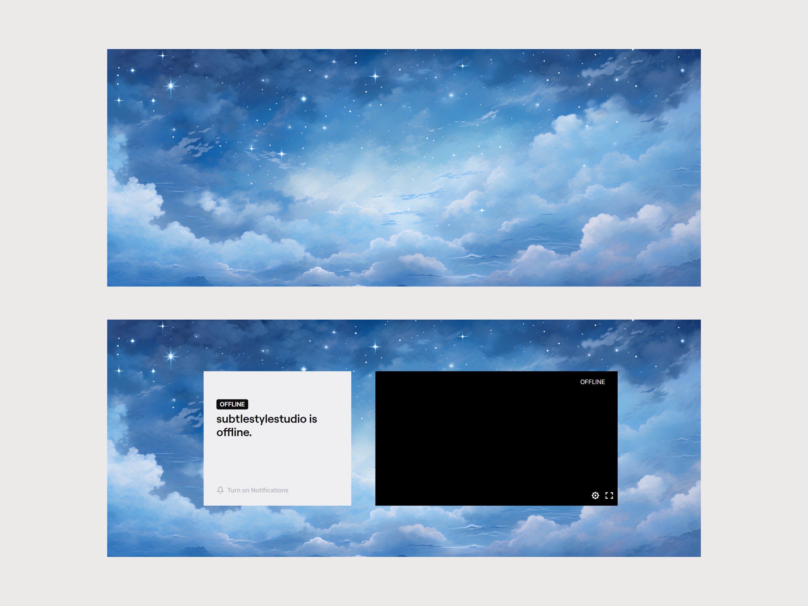 Blue Twitch Stream Banner Studio Ghibli Twitch Banner Blue Night Stream ...