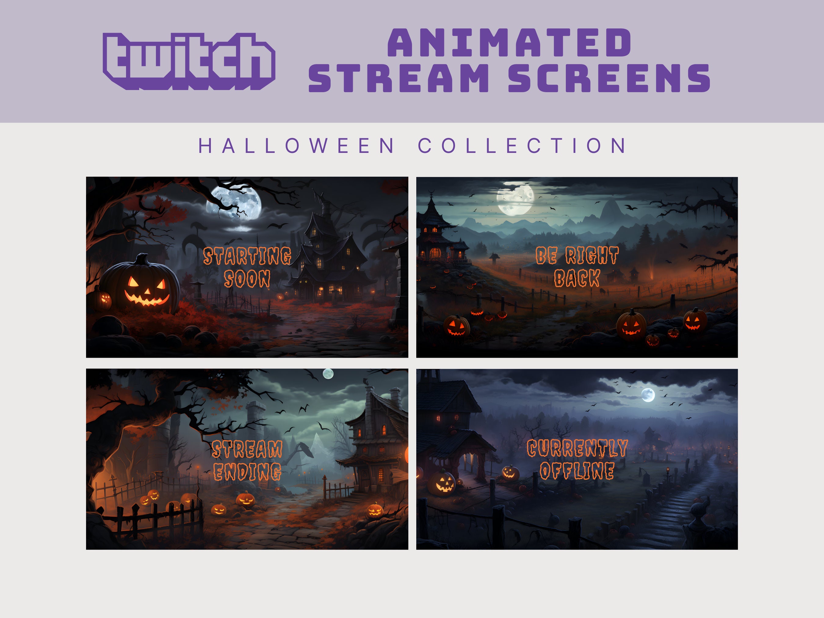 Halloween Animated Stream Screen Halloween Twitch Stream Screen Spooky ...