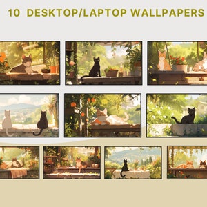 Cozy Cat Wallpaper Cute Cottagecore Wallpaper Kawaii Cat Desktop ...