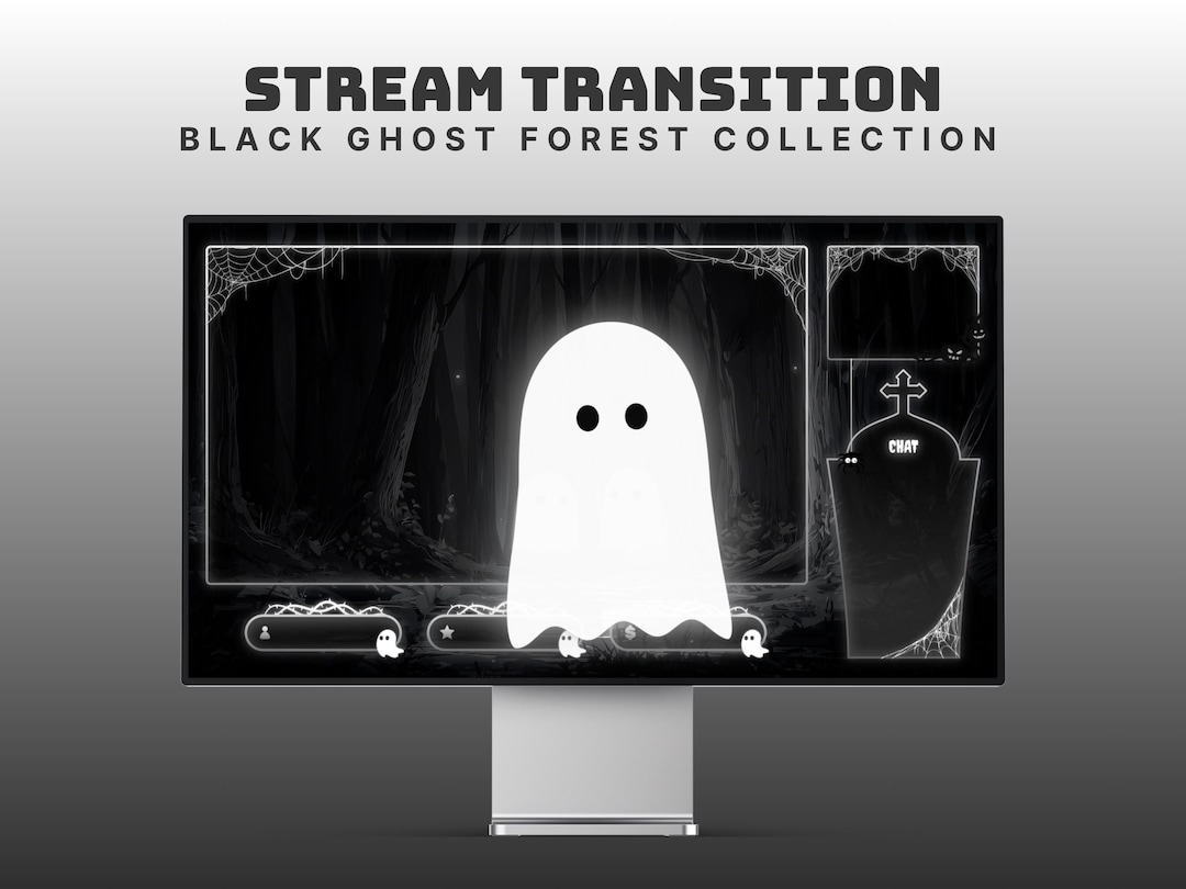 Animated Halloween Stinger Black Twitch Overlay Ghost Stream Transition ...
