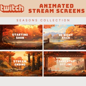 Fall Animated Stream Screen Autumn Twitch Animated Stream Screen Cozy ...