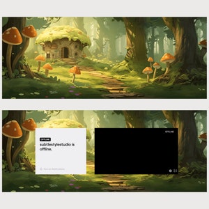 Cottagecore Twitch Banner Mushroom Banner Cozy Forest Twitch Banner ...