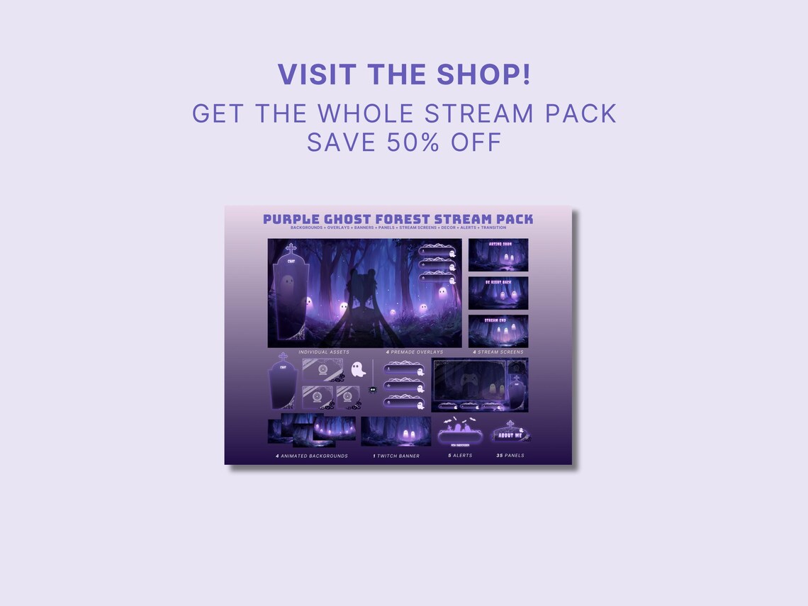 Purple Ghost Stinger Animated Halloween Twitch Transition Purple Stream ...