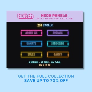 Blue Twitch Panels Neon Twitch Panel Neon Blue Twitch Panel Blue Lofi ...