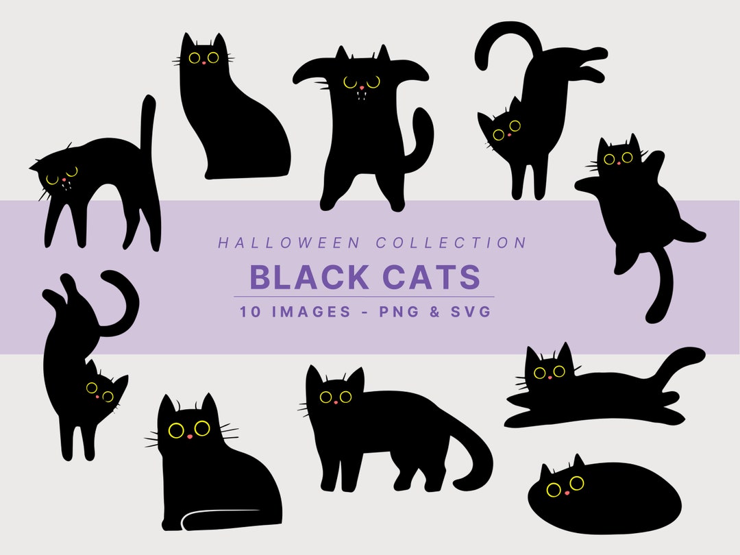 Black Cats Clipart Black Cats Png Halloween Cats Clipart Halloween ...