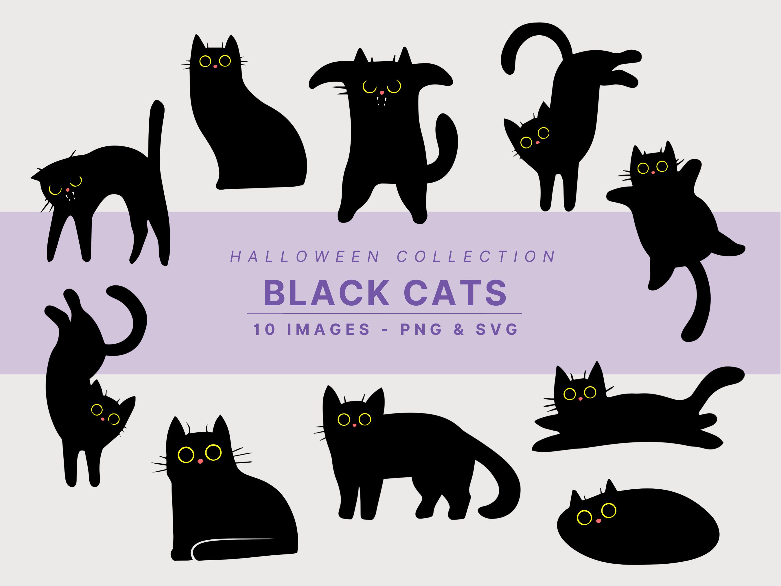 Black Cats Clipart Black Cats Png Halloween Cats Clipart - Etsy Australia