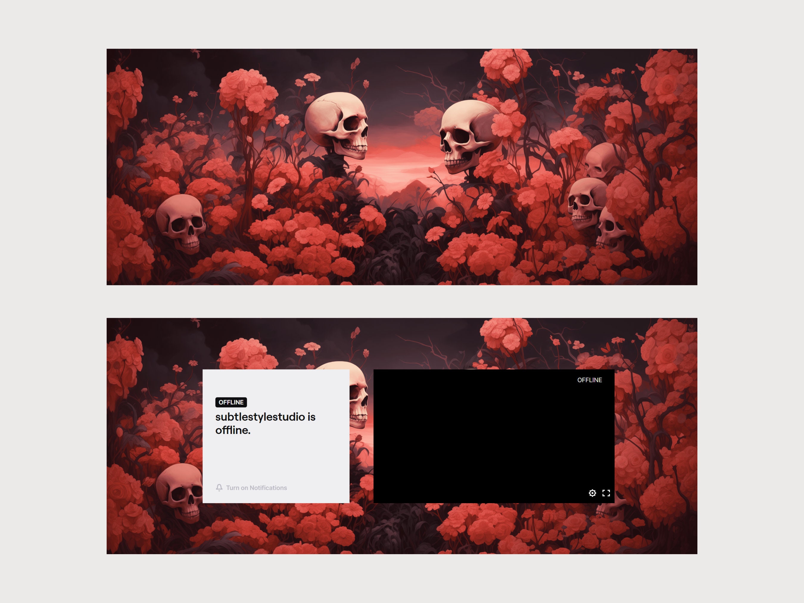 Gothic Valentine Twitch Banner Dark Valentines Overlay Twitch Goth ...