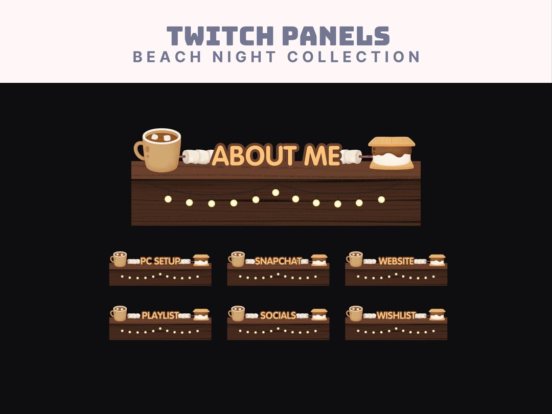 Cozy Twitch Panels Witch Twitch Overlay Camping Twitch Panels Summer ...