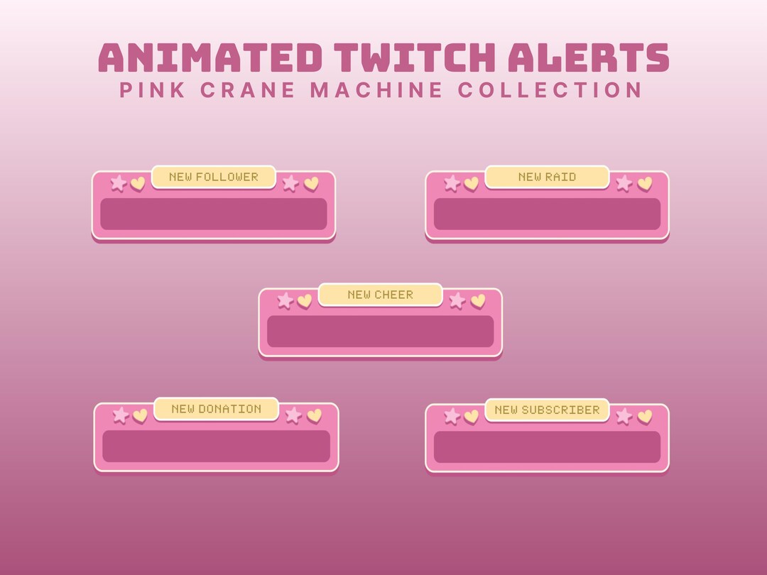 Pink Retro Twitch Alert Arcade Game Twitch Alerts Pink Animated Game ...