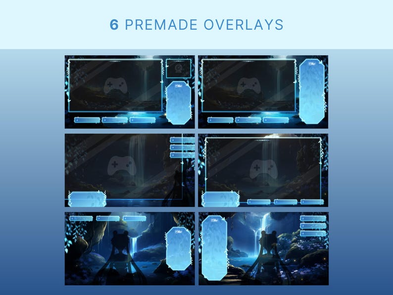 Butterfly Twitch Package Blue Stream Package Blue Twitch Overlay Cave ...