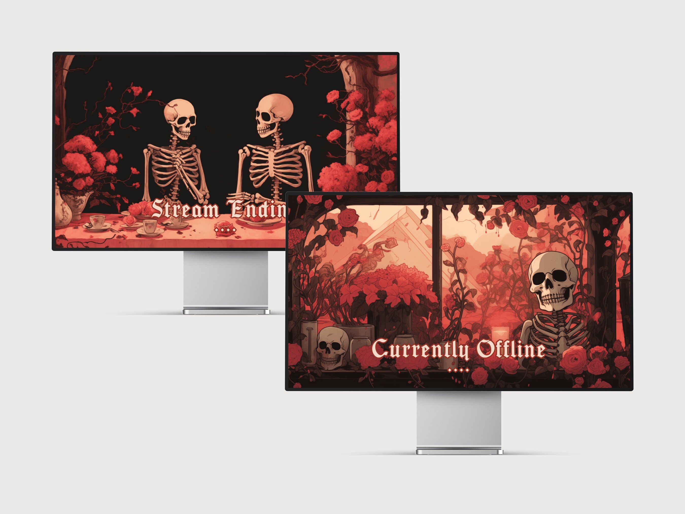Valentines Goth Twitch Overlay Dark Valentine Banner Valentine Gothic ...