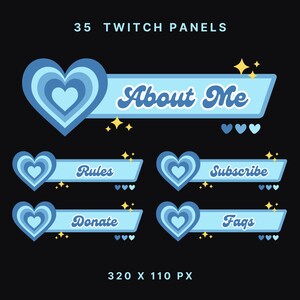 Blue Valentines Twitch Overlay Blue Retro Twitch Overlay Blue Heart ...