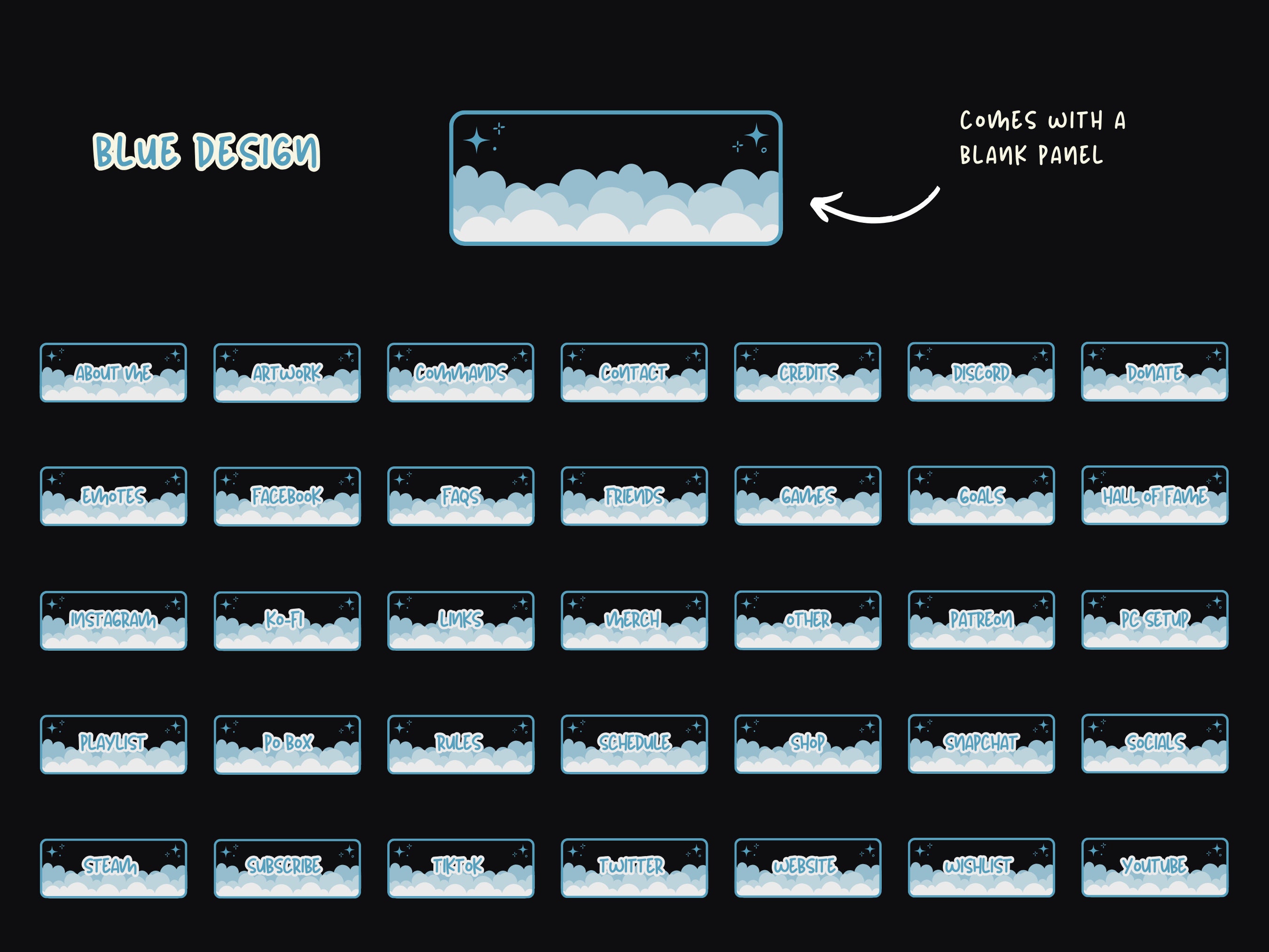 Twitch Panels Cute Clouds Twitch Overlay Pink Panels Ghibli Twitch ...