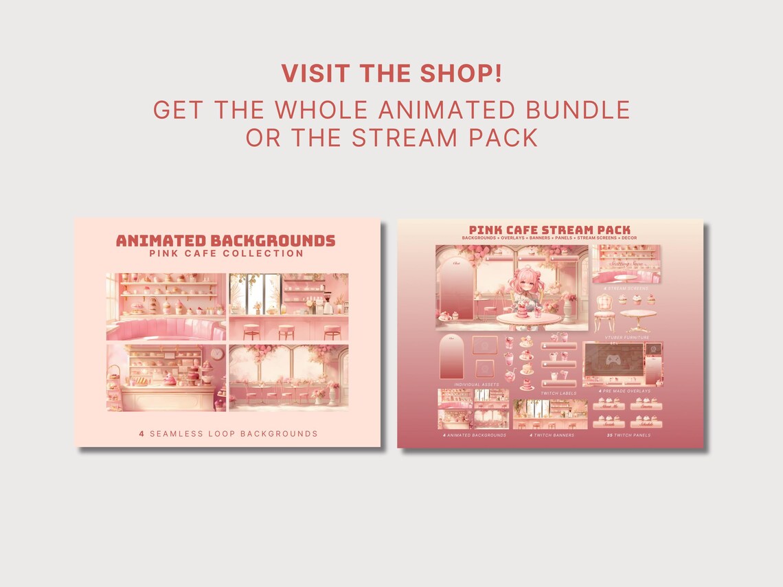 Pink Vtuber Background Pink Animated Background Pink Cafe Vtuber ...