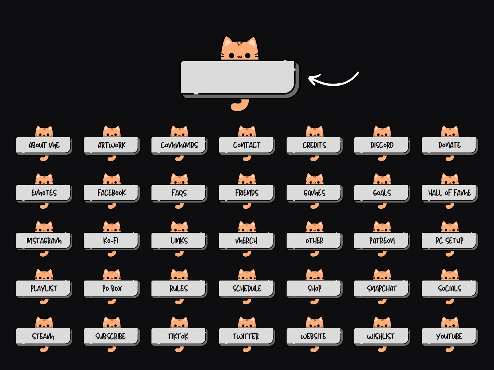 Cat Twitch Panels Cute Twitch Panels Kawaii Twitch Panels Cat Stream ...
