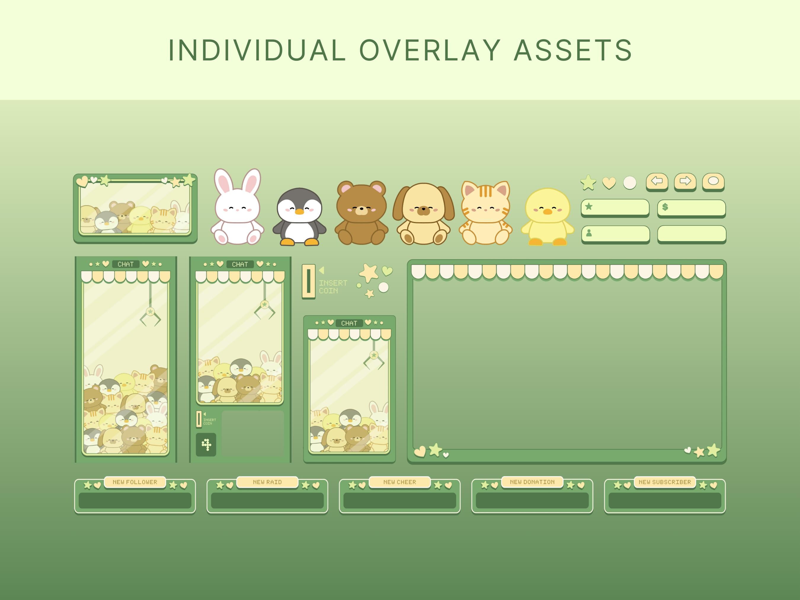 Retro Stream Pack Cute Claw Machine Stream Package Arcade Overlay Crane ...