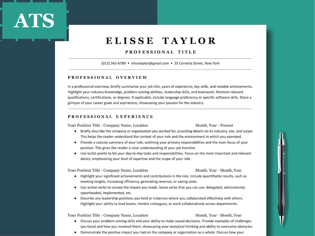 Currículum ATS plantilla de currículum ATS mejor plantilla - Etsy México