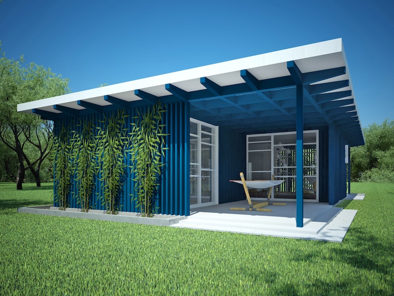 Modern Summer House Plan Area 40,39m2 CAD+PDF Set - Etsy