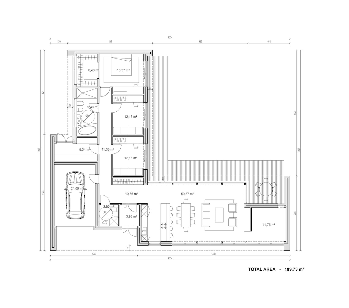 Modern House Plan Area 189,73m2 CAD+PDF Set - Etsy