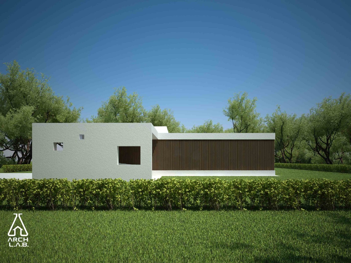 Modern House Plan Area 1539 Sq/ft CAD+ PDF Set - Etsy