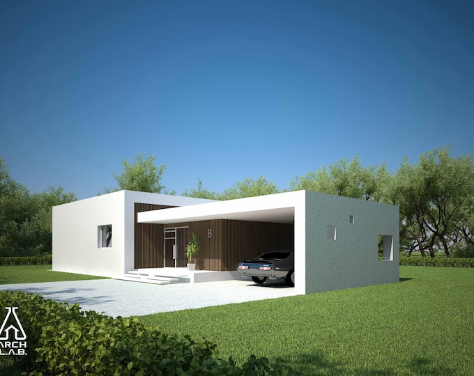 Modern House Plan Area 1539 Sq/ft CAD+ PDF Set - Etsy
