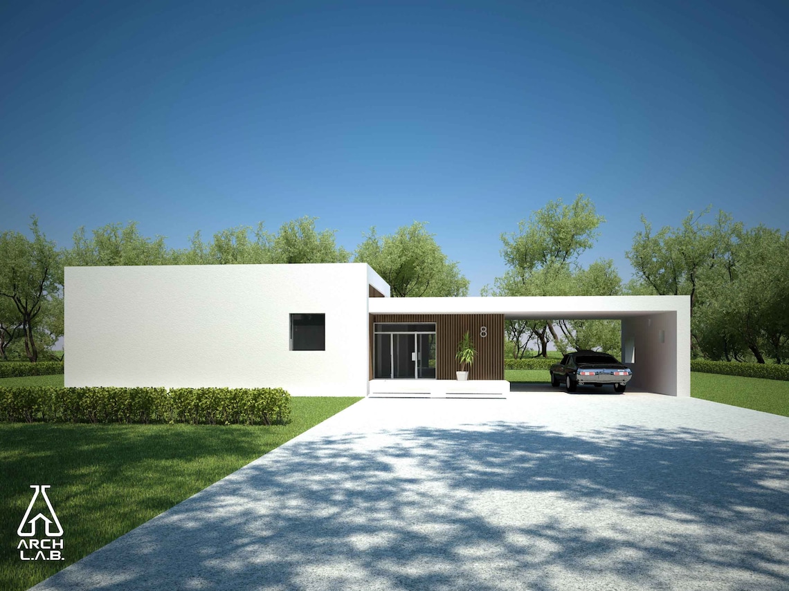 Modern House Plan Area 1539 Sq/ft CAD+ PDF Set - Etsy
