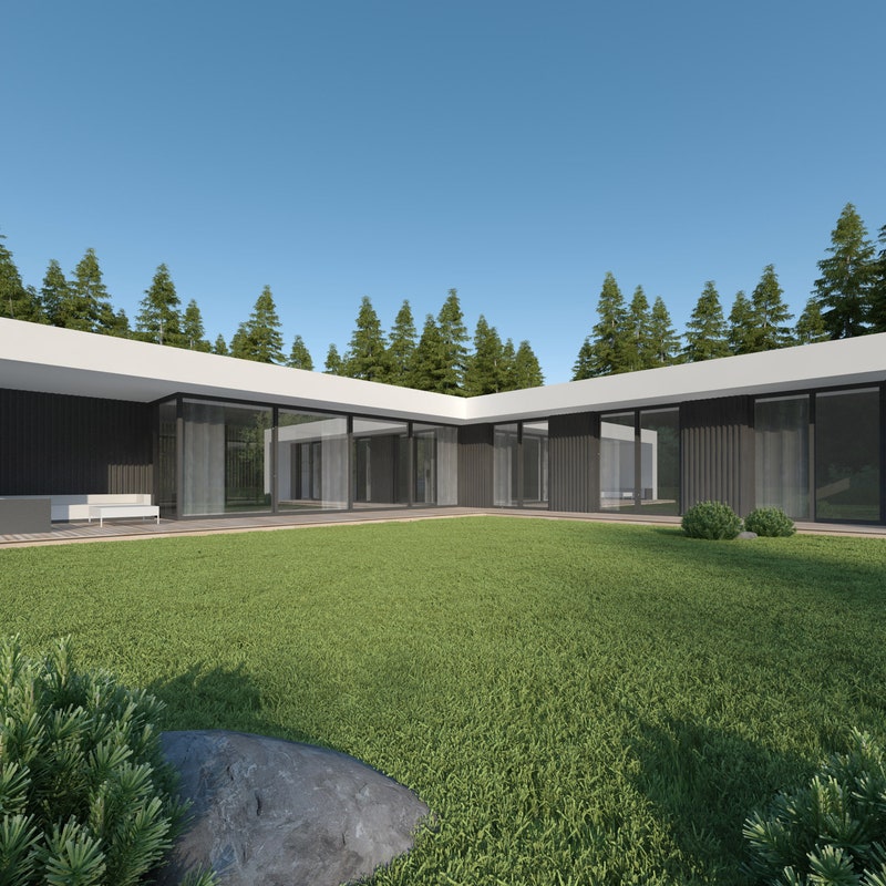 Modern House Plans - Etsy