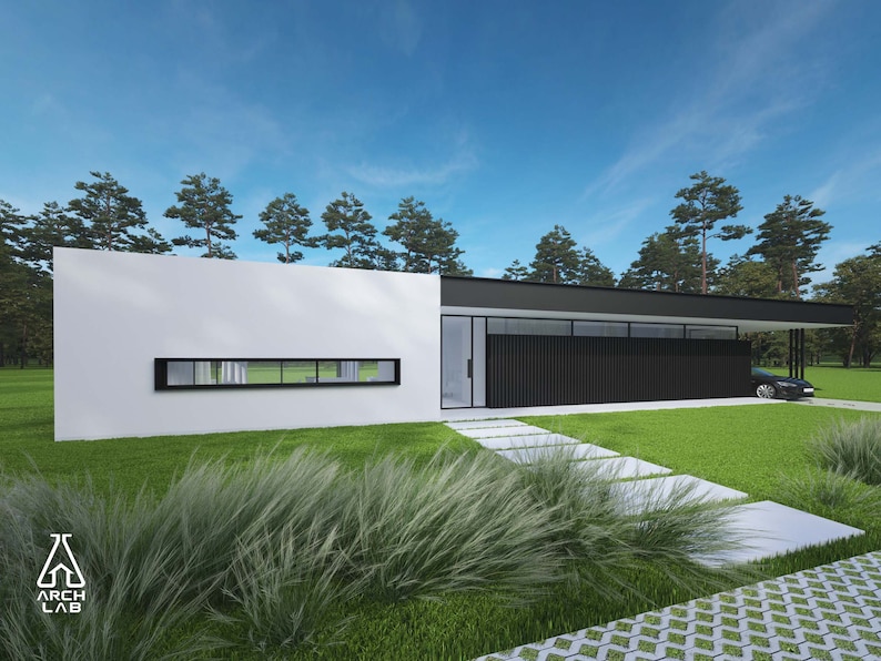 Modern House Plan Area 137.51m2 CAD+PDF Set - Etsy