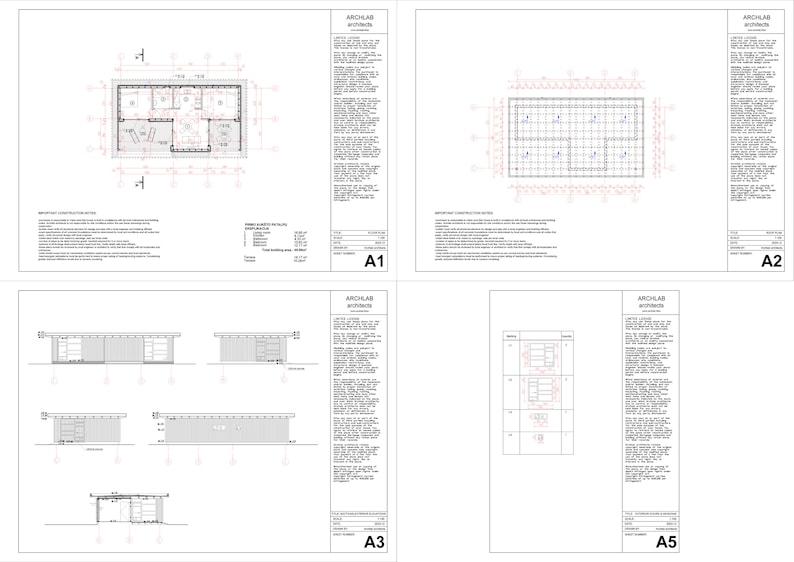 Modern Summer House Plan Area 40,39m2 CAD+PDF Set - Etsy
