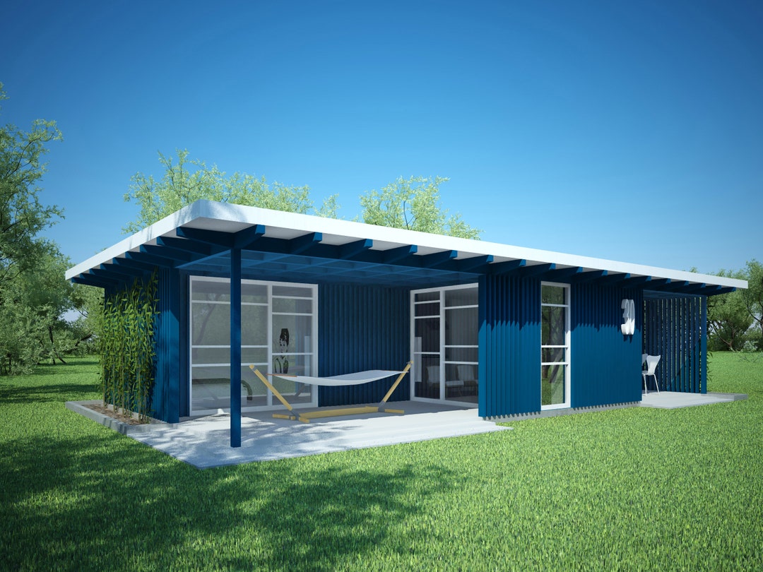 Modern Summer House Plan Area 40,39m2 CAD+PDF Set - Etsy