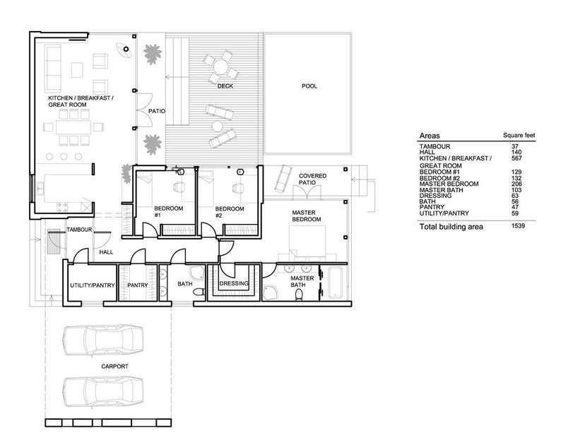 Modern House Plan Area 1539 Sq/ft CAD+ PDF Set - Etsy