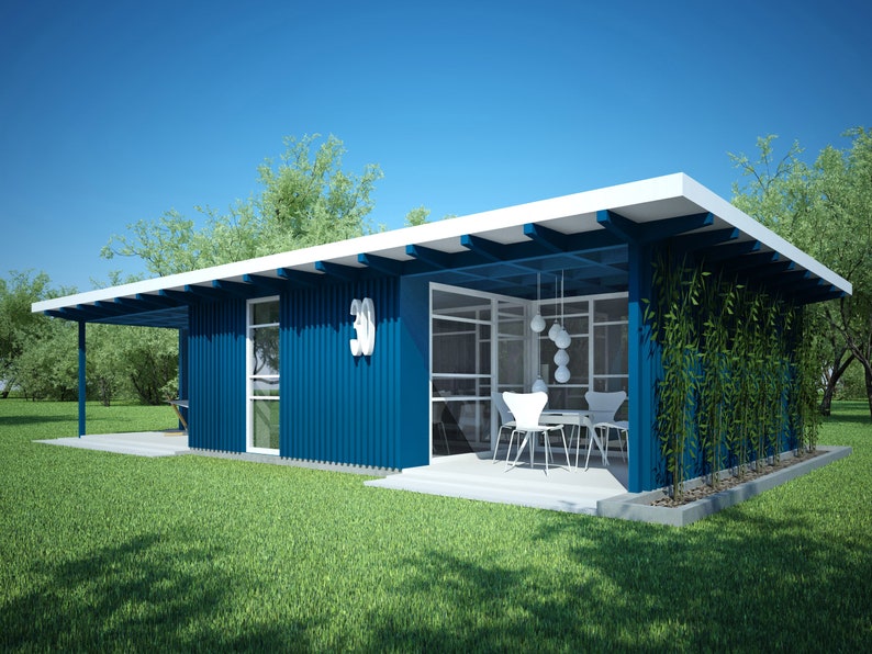 Modern Summer House Plan Area 40,39m2 CAD+PDF Set - Etsy