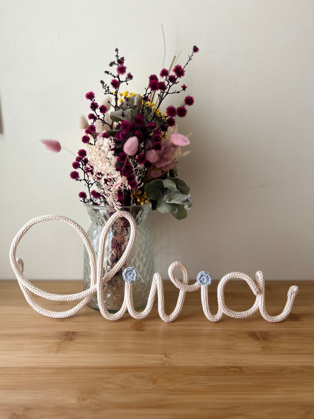 Handmade Knitted Wire Names Words Personalised Gifts - Etsy