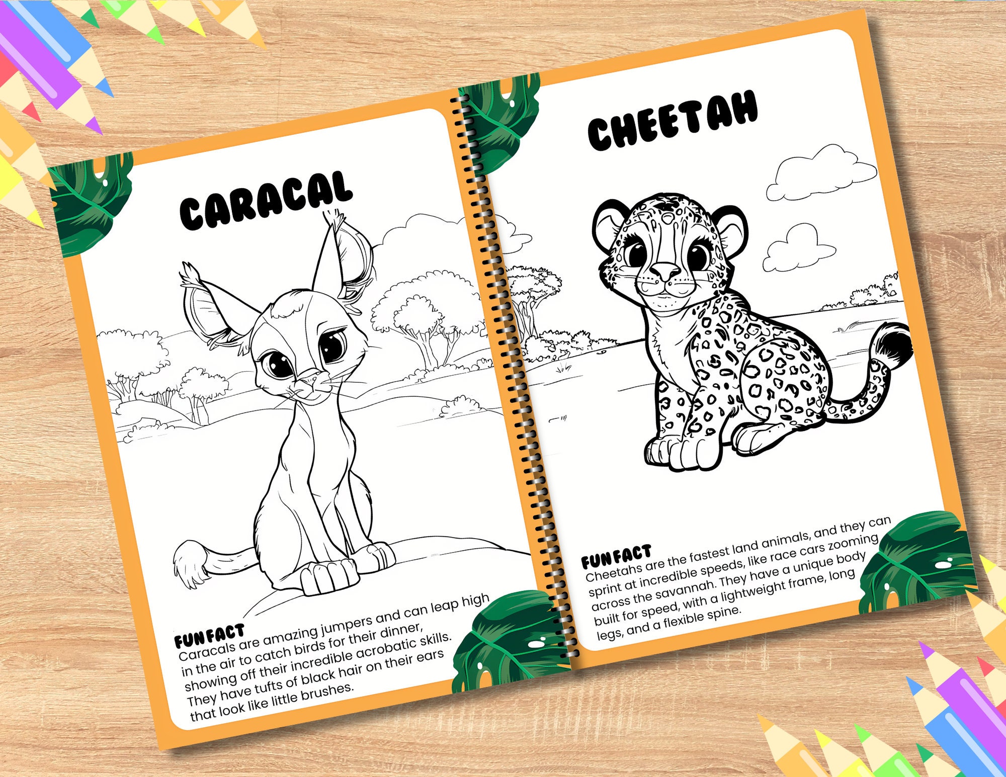 Safari Animals Childrens Activity & Coloring Book Ebook - Etsy