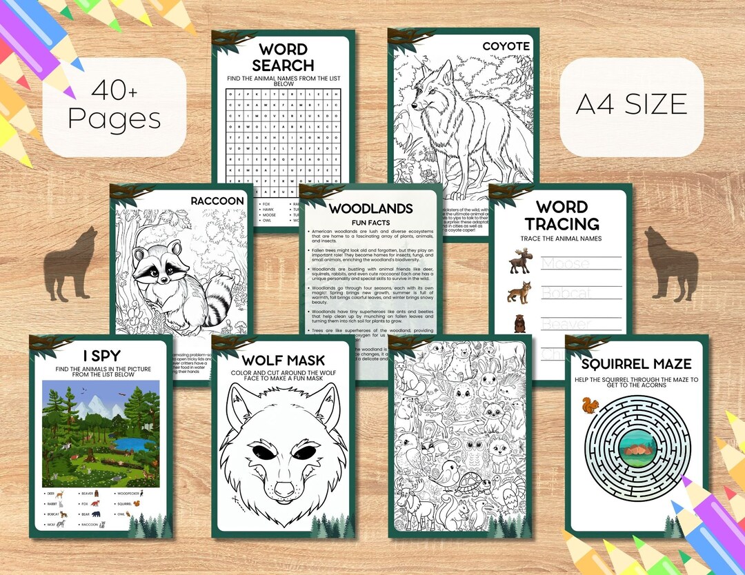 Woodlands Wildlife | Children’s Animal Coloring & Activity Book | Ebook ...