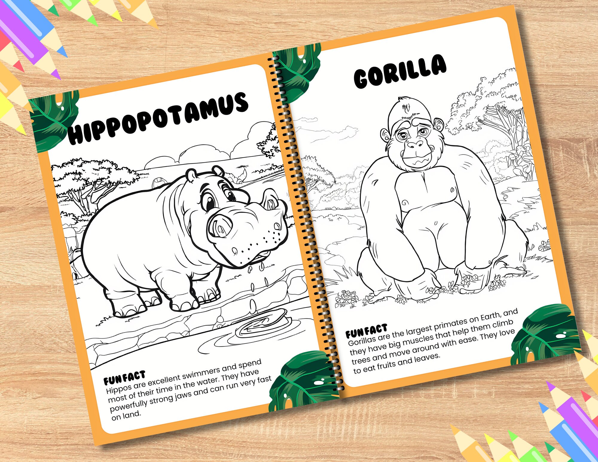Safari Animals Childrens Activity & Coloring Book Ebook - Etsy