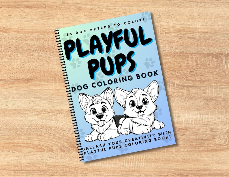 Playful Pups Dog Coloring Book | Children's Ebook | PDF Printable ...