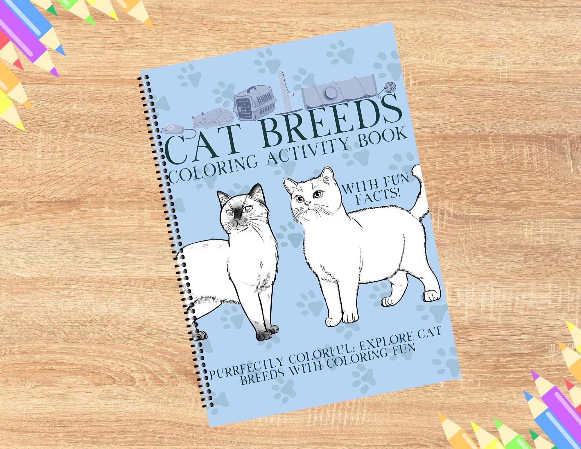 Cat Breeds Childrens Animal Coloring & Activity Book PDF Printable ...